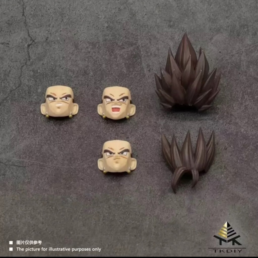 ยี่ห้อใหม่tk Vegeta Headแกะสลักผมสีดํา/ผมสีเหลืองปกติDragon Ball shf ...