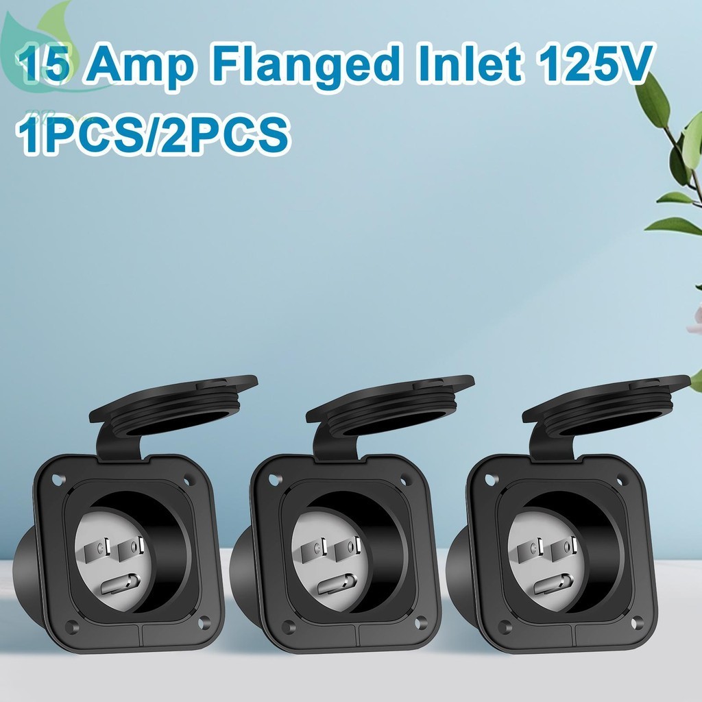 1/2pcs 15 Amp Flanged Inlet 125V NEMA 5-15 RV Shore Power Receptacle พร้อมด้านหน้าและด้านหลัง ...
