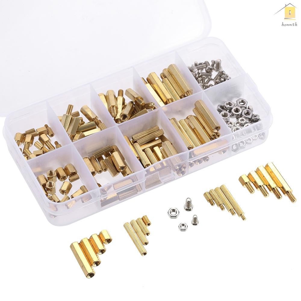 ⚙️240pcs M2 M3 สกรูเกลียว Standoffs ชายหญิงทองเหลือง Standoff Spacer ...