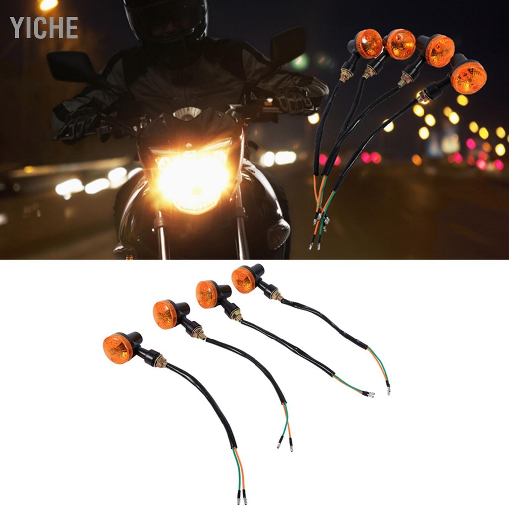 YiChe 4x Universal รถจักรยานยนต์ TURN ไฟสัญญาณ Blinker Amber หลอดไฟ 12V ...