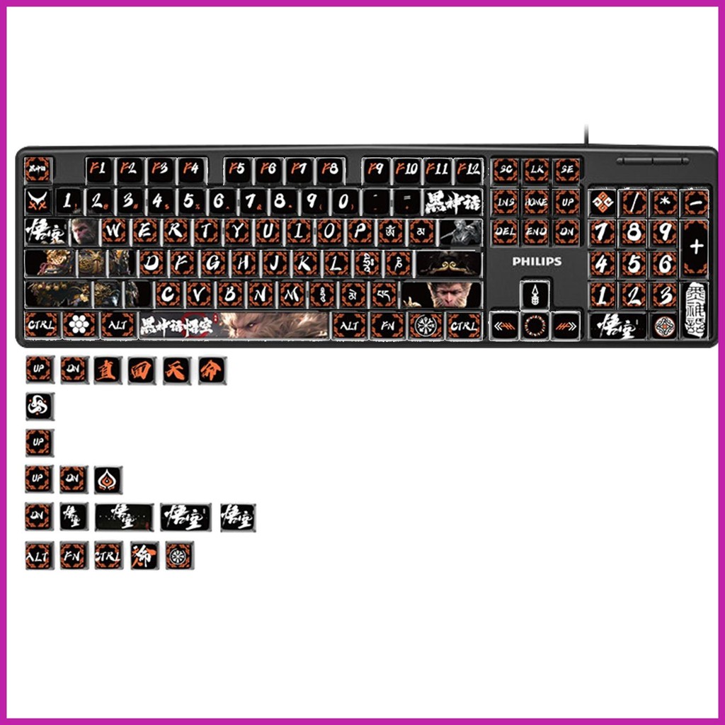 แป้นพิมพ์เครื่องกลข้อความเหมือนกับคลาสสิก Monkey King คีย์บอร์ด Keycaps ...