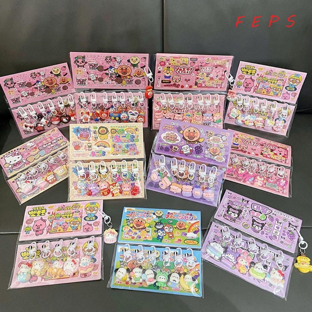 Feps 6 ชิ้น/เซ็ต Sanrio Key Chain, การ์ตูน Crayon Shin-chan Labubu พวง ...