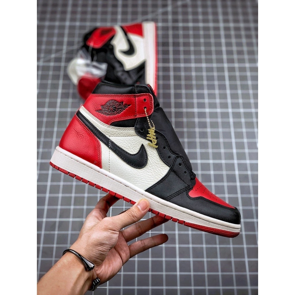 Airjordan 1 Retro "Bred Toe" AJ1รองเท้าบาสเก็ตบอล | Shopee Thailand
