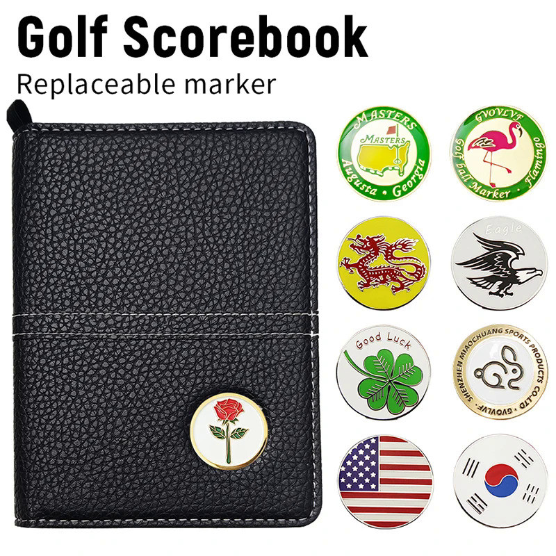 1 Set Golf Scorecard Cover Leather Scorecard Holder Statistic with Card ...