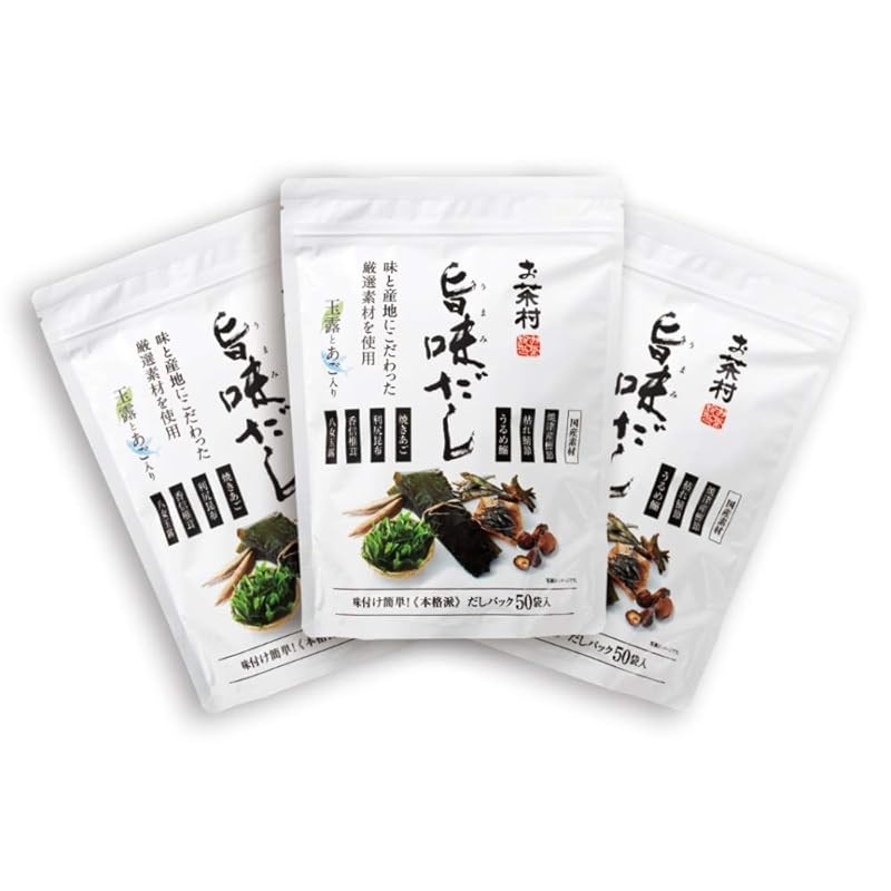 《JAPAN》★Tea Village Umami Dashi (8g x 50 Pack) 3 Bags Set with Gyokuro ...