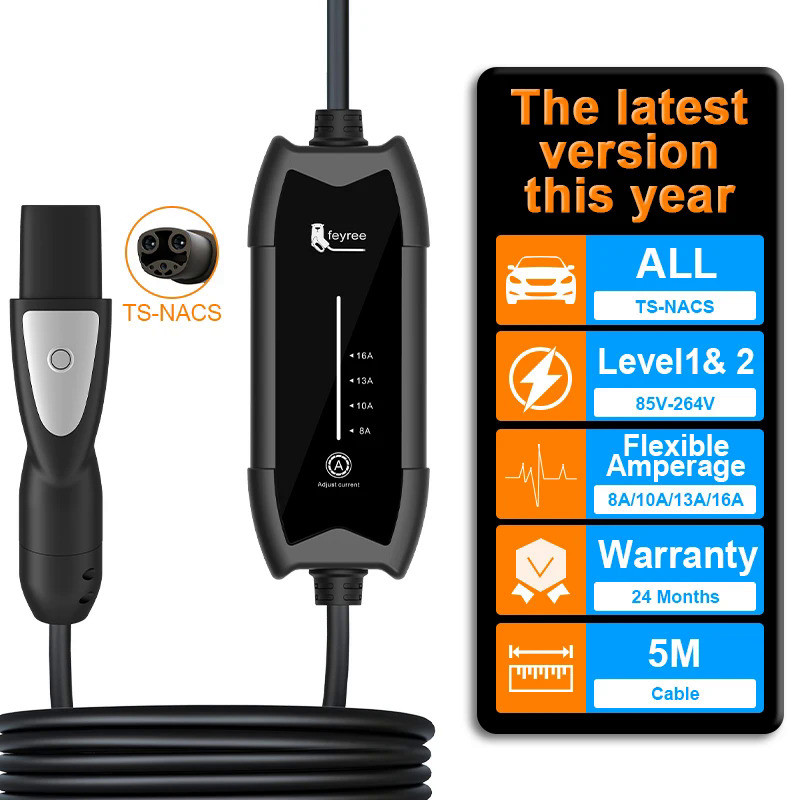 feyree Portable EV Charger 3.5KW 16A 1Phase Adjustable Current Fast ...
