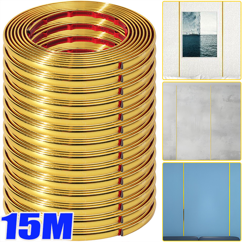 อัพเกรด 3D Bright Gold Edge Banding แถบตกแต่งกาวในตัว - 8 มม. ผนังกัน ...