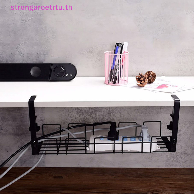 Strongaroetrtu Under-desk Cable Management Rack Hanger Punch Free ...