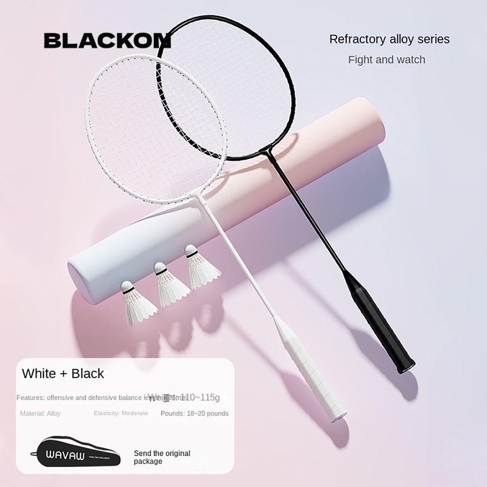 BLACKON ชุดแร็กเก็ตคู่ ความยืดหยุ่นสูง|ไม้แบดมินตันสีอุปกรณ์กีฬาด้ามจับ ...