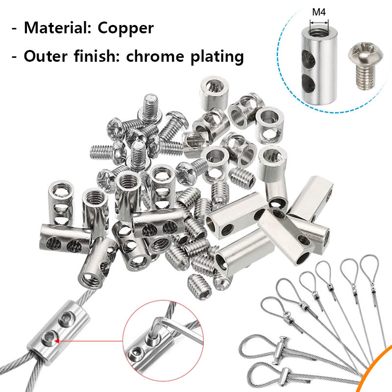 5/10pcs Adjustable Wire Rope Buckles Clamp Single/Double Hole for DIY ...