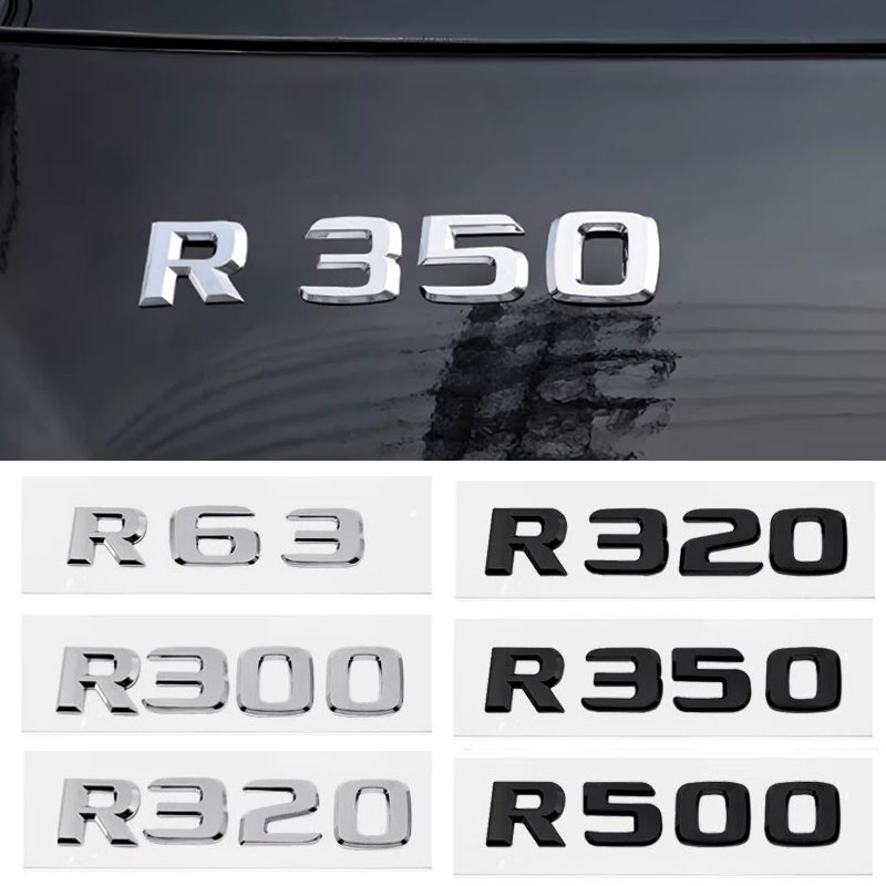 ABS รถหางกล่องตัวอักษรสติกเกอร์สัญลักษณ์สําหรับ Mercedes Benz R63 R300 ...