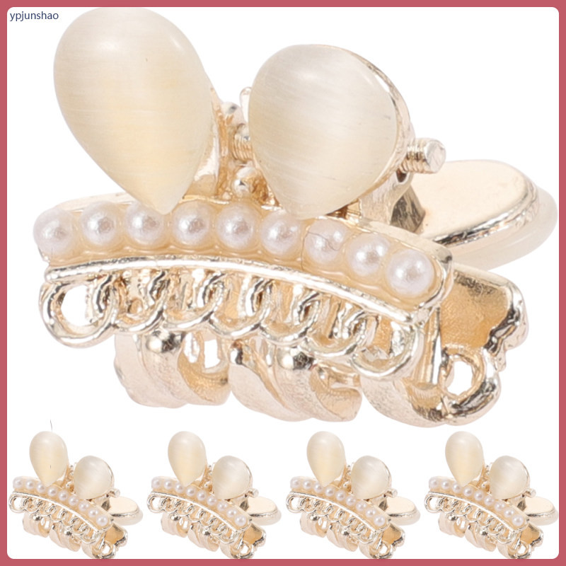 5 ชิ้นผม Barrettes คลิปมุกอุปกรณ์เสริมผู้หญิงขนาดเล็ก Claw Tie สาวตก ...