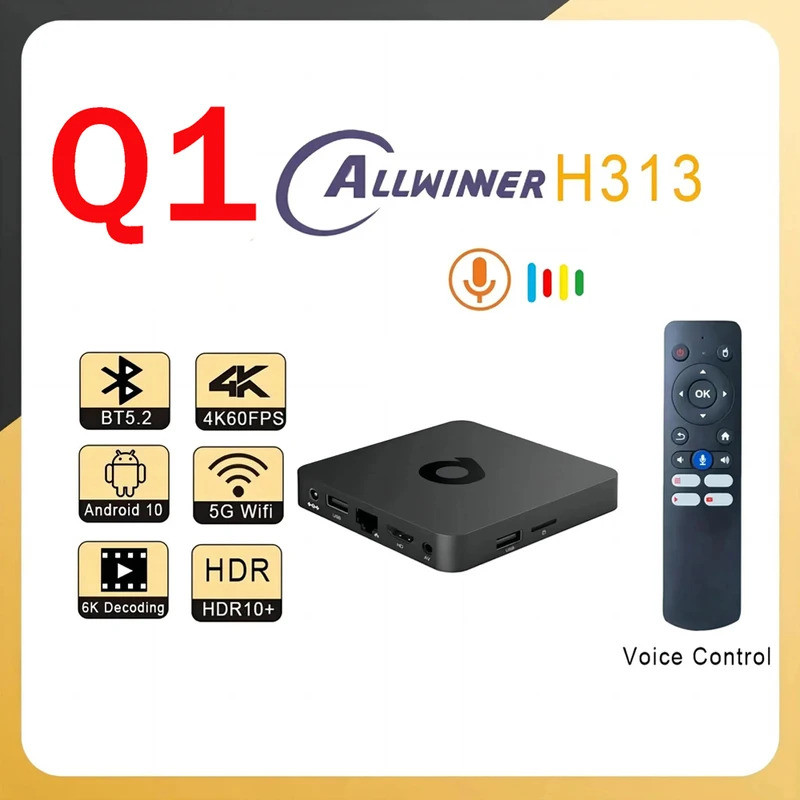 Q1สมาร์ท ATV Media Player Android 10 ALLWINNER H313 2GB 16GB Dual 4G 5G ...