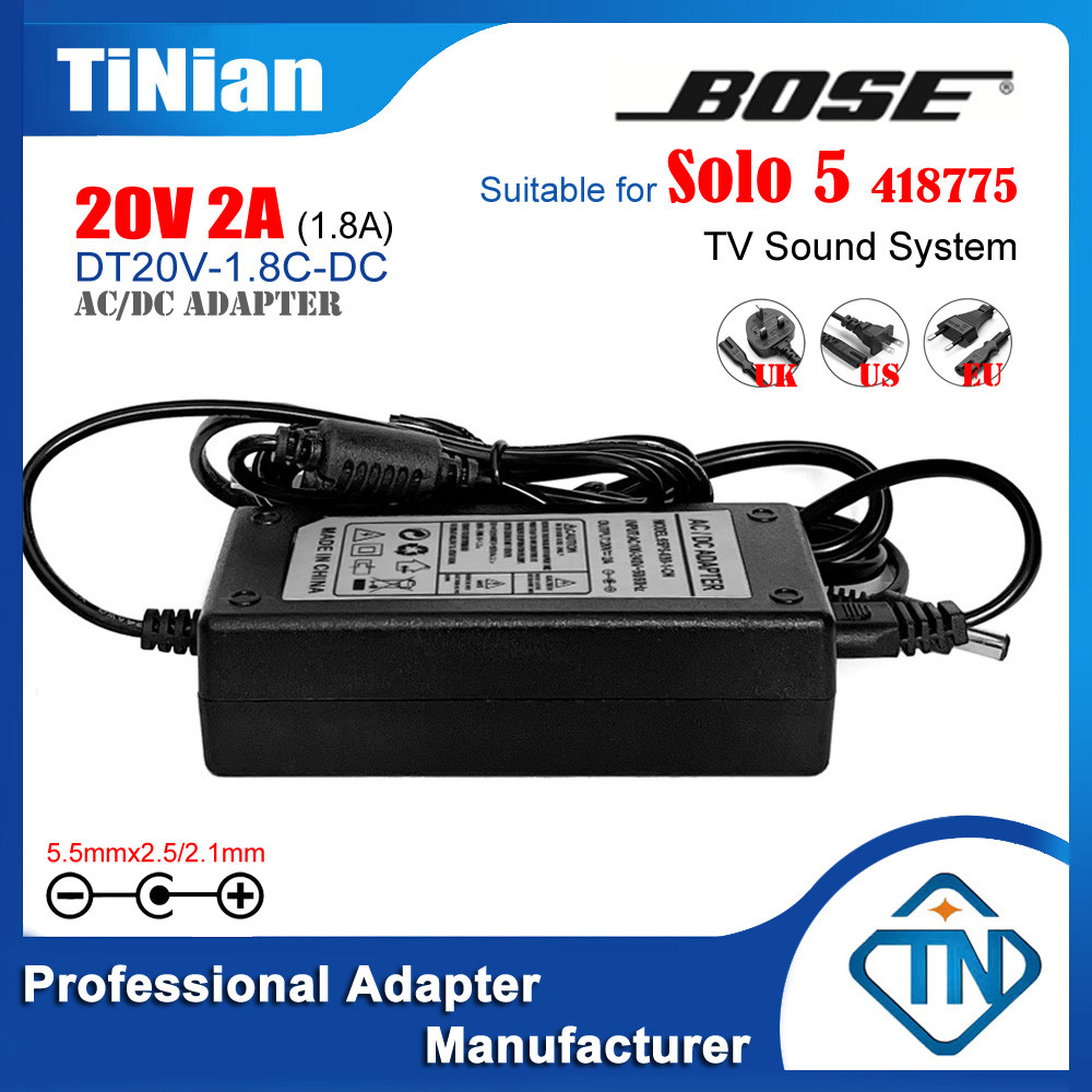 20V 2A 1.8A AC/DC Adapter Charger DT20V-1.8C-DC สําหรับ Bose Solo 5 TV ...