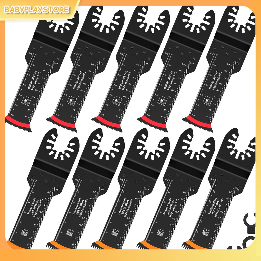 10 ชิ้นใบเลื่อยสั่นชุด Quick Release Extra-Long Reach Arc Edge Bi-Metal ...