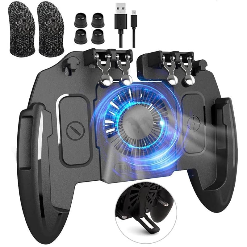 《JAPAN》★6-Finger Mobile Game Controller with Cooling Fan for iPhone ...