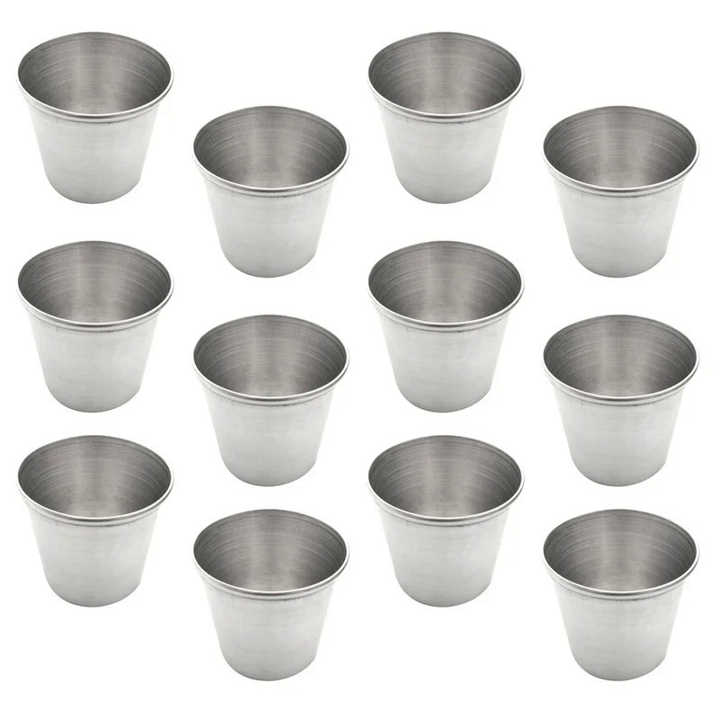 12 Pack Stainless Steel Shot Cups, Stainless Steel Shot Glass Drinking ...