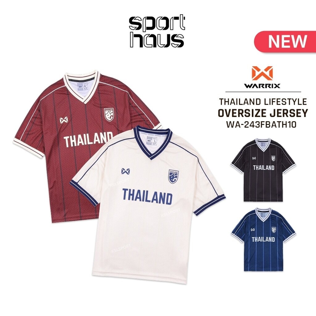 รุ่นใหม่ 2024 WARRIX Oversize แขนสั้น เสื้อบอลไลฟ์สไตล์ เสื้อทีมชาติไทยทรงโอเวอร์ไซส์ (WA ...