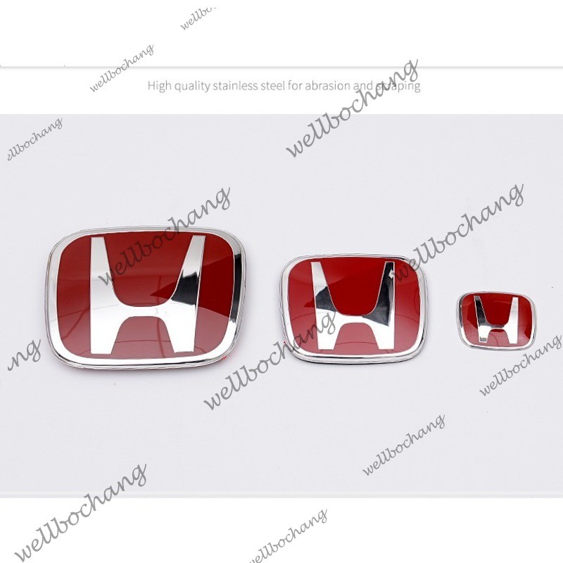 3 ชิ้น Honda LOGO (ด้านหน้าและด้านหลัง + STEERING ) Type-R Badge/Emblem ...