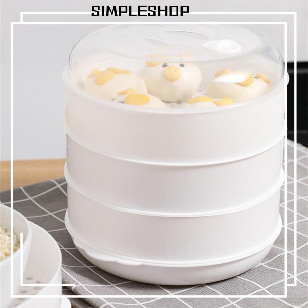 SIMPLESHOP เรือกลไฟพลาสติกไมโครเวฟอาหารรอบพร้อมฝาปิดนึ่งเกี๊ยวข้าวภาชนะปรุงอาหาร | Shopee Thailand