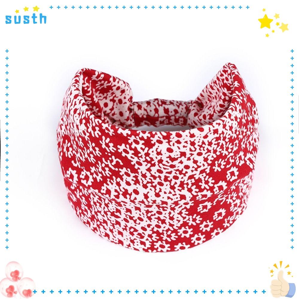 แถบคาดศีรษะ SUSTH ผ้าฝ้ายยืด สไตล์กว้าง พร้อมยางรัดผม สำหรับ Danser และ ...