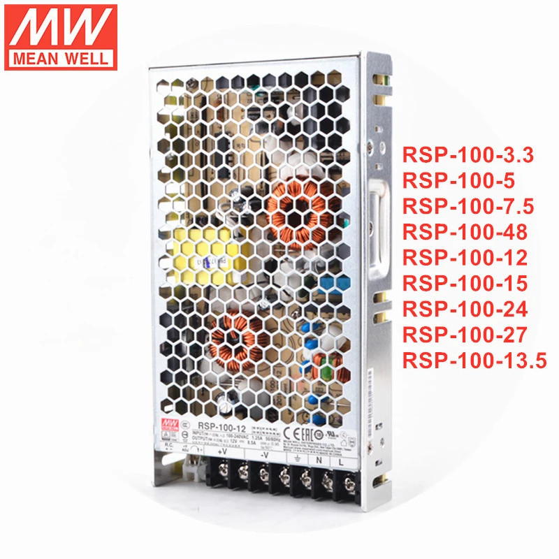 Mean WELL RSP-100 Series 100W แหล่งจ่ายไฟเอาต์พุตเดี่ยวพร้อมฟังก์ชั่น ...