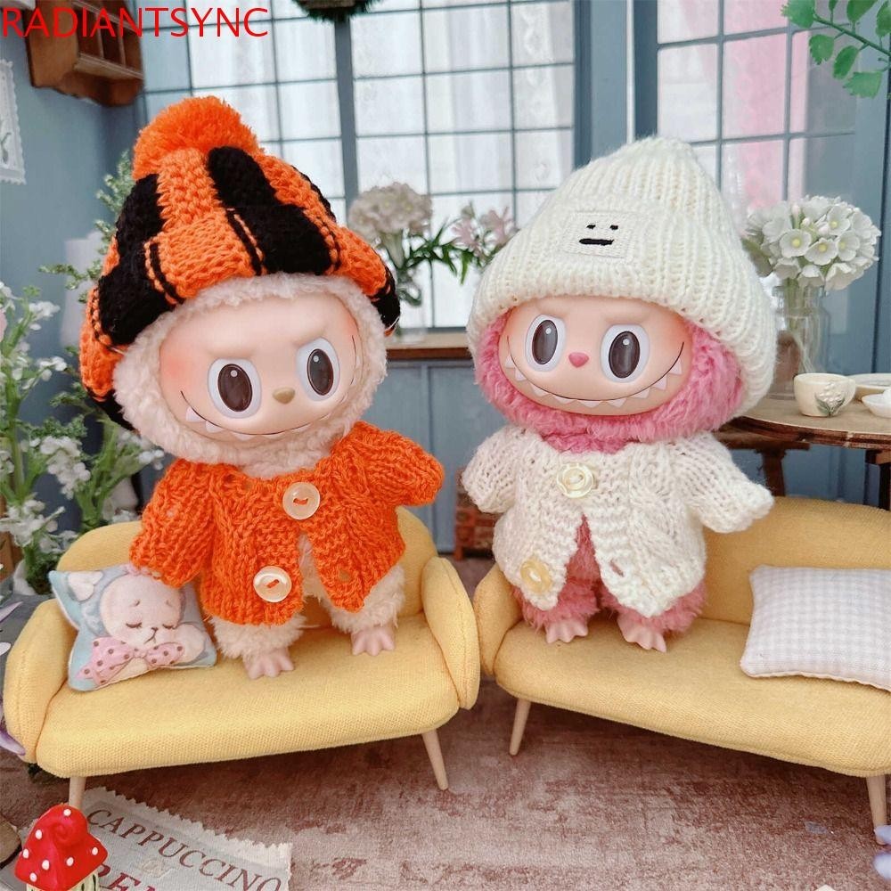 Radiantsync 15 ซม.ผ้าฝ้ายตุ๊กตาหมวก,หมวกถัก DIY Labubu ตุ๊กตาถักหมวก,ชุดของเล่นอุปกรณ์เสริมมินิ ...
