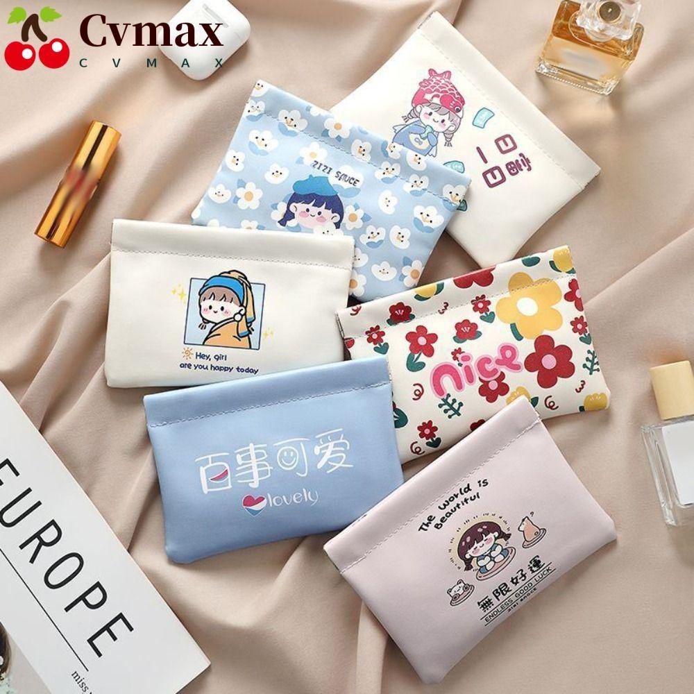 กระเป๋าเครื่องสําอางขนาดเล็ก CVMAX, กระเป๋าใส่ลิปสติกหนัง Pu นุ่มปิดอัตโนมัติ, กระเป๋าแต่งหน้า ...