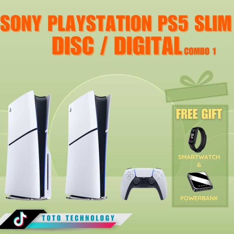 Sony PlayStation 5 Slim Console Disc Version & Digital Version PS5 ...
