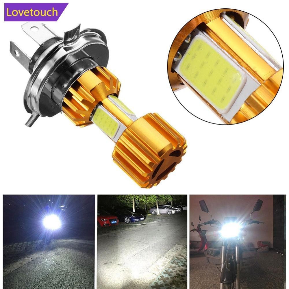 Lovetouch 1 PC H4 LED 3 COB ไฟหน้ารถจักรยานยนต์หลอดไฟ 6000K Hi/Lo Beam Light สีขาว 2000LM 18W ...