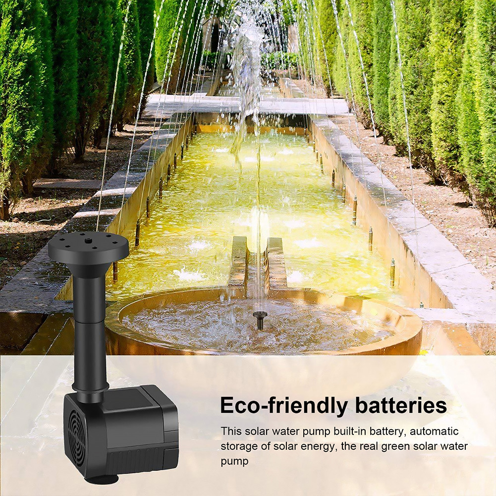 แผงโซลาร์เซลล์ Powered Water Fountain Pond Garden Water Sprinkler ...