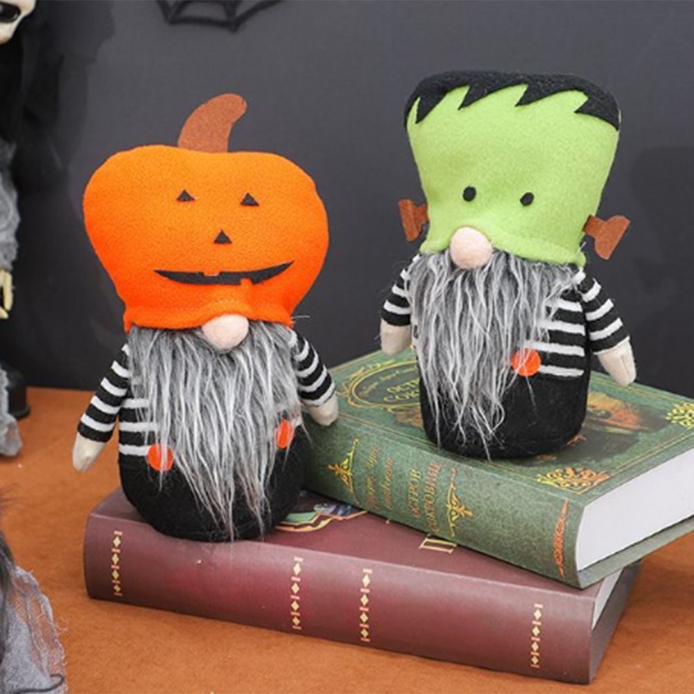 Faceless Old Man ตกแต่งฮาโลวีน Dwarf Figurine ฟักทองหมวก Puppet-TRSBX ...