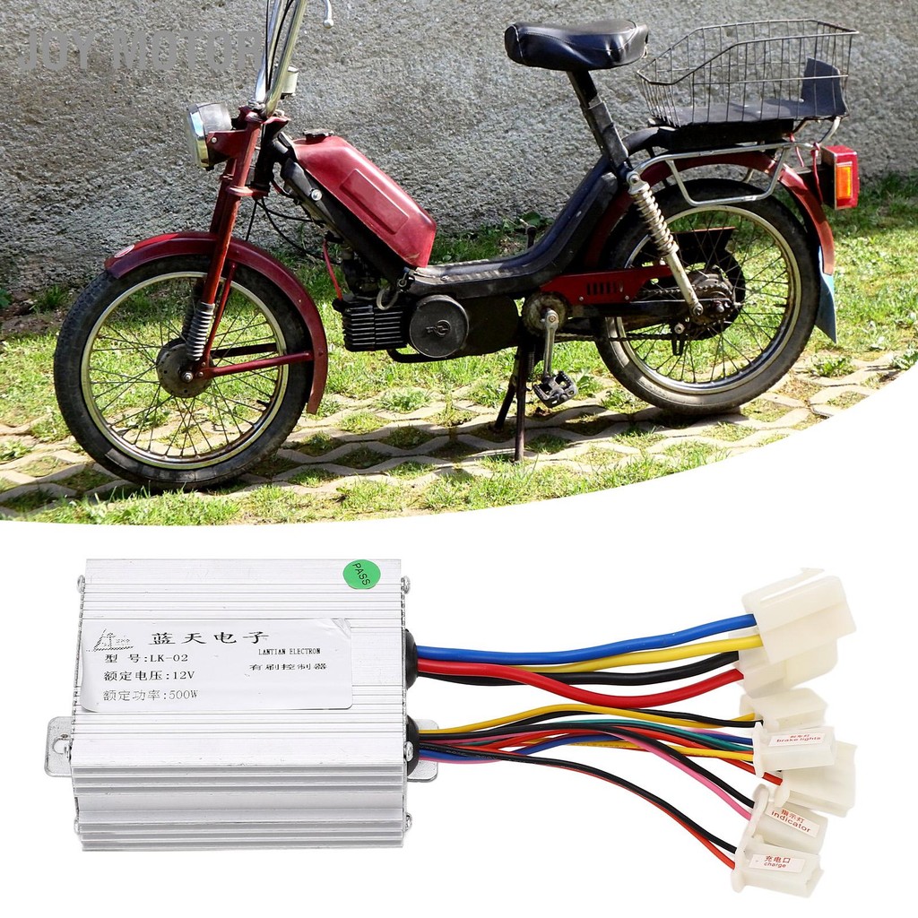 JOY Motor 12V 500W ไฟฟ้าจักรยาน Brushed Controller แบตเตอรี่ลิเธียม ...