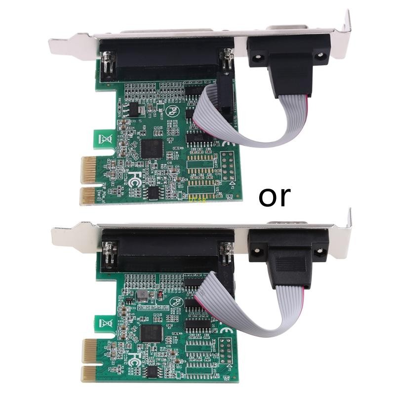 Bt AX99100 1P1S RS232 Serial พอร์ตขนาน DB25 25Pin PCIE Riser การ์ด PCI ...