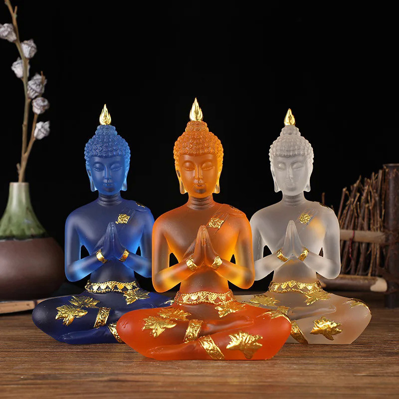 Transparent Sitting Buddha Statue Zen Gesture Thai Buddha Resin ...