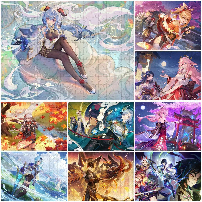 Genshin Impact Puzzle 300/500/1000 Pieces Anime Game Character Jigsaw ...