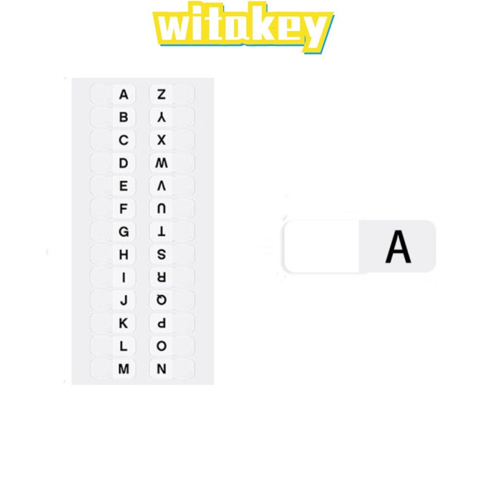 แท็บดัชนี WITAKEY, แท็บเหนียวตัวอักษรแบบมีกาวในตัว, สมุดบันทึกเครื่องหมายหน้า AZ 208PCS สีขาว ...