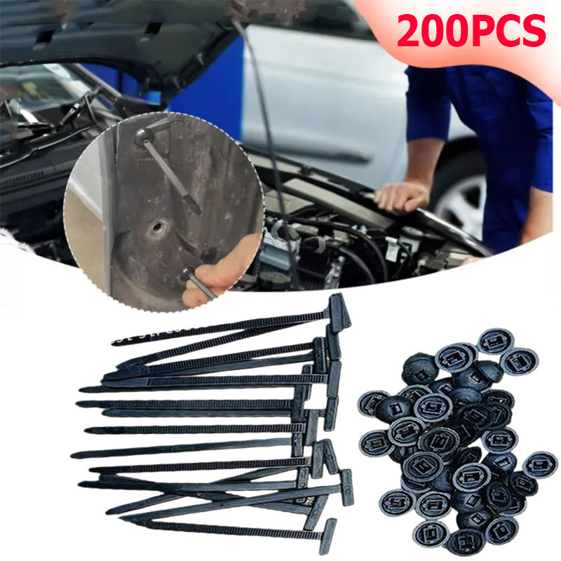 YS Tool สายรัดเคเบิลไนลอน คุณภาพ เคเบิ้ลไทร์ ชุดสายไฟรถยนต์สากล 200ชิ้น/ดำ เน็คไทไนลอนการซ่อมท่อ ...