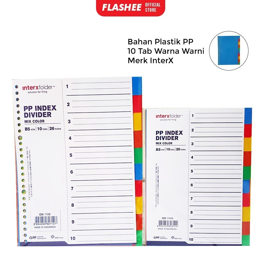 Flashee Binder Divider B5 26 แหวน A5 20 แหวน Divider InterX Rainbow B5 ...