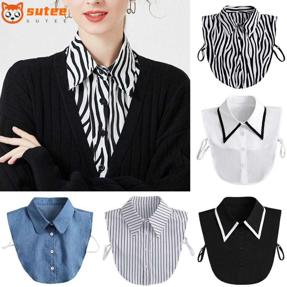 SUTEE เสื้อคลาสสิกแบบปกปลอม ดีไซน์แฟชั่นและสามารถถอดปกได้ | Shopee Thailand