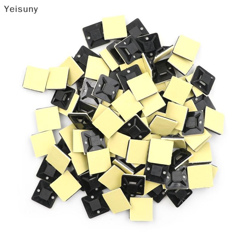 [Yei] 100 ชิ้น Self Adhesive Cable Tie Mount Base Holder 20 x 20 x 6 ...