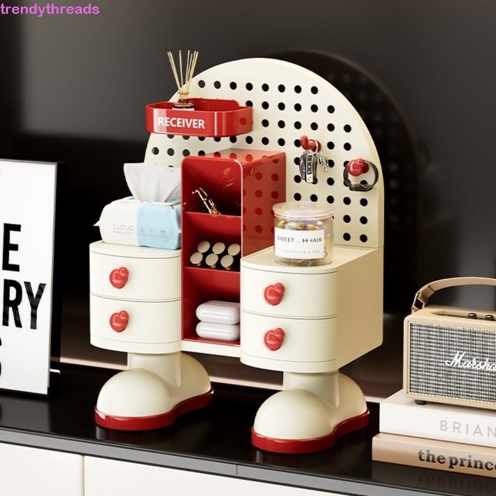 TRENDYETHREADS Hole Board Storage Rack, Organizer พลาสติกเดสก์ท็อป ...