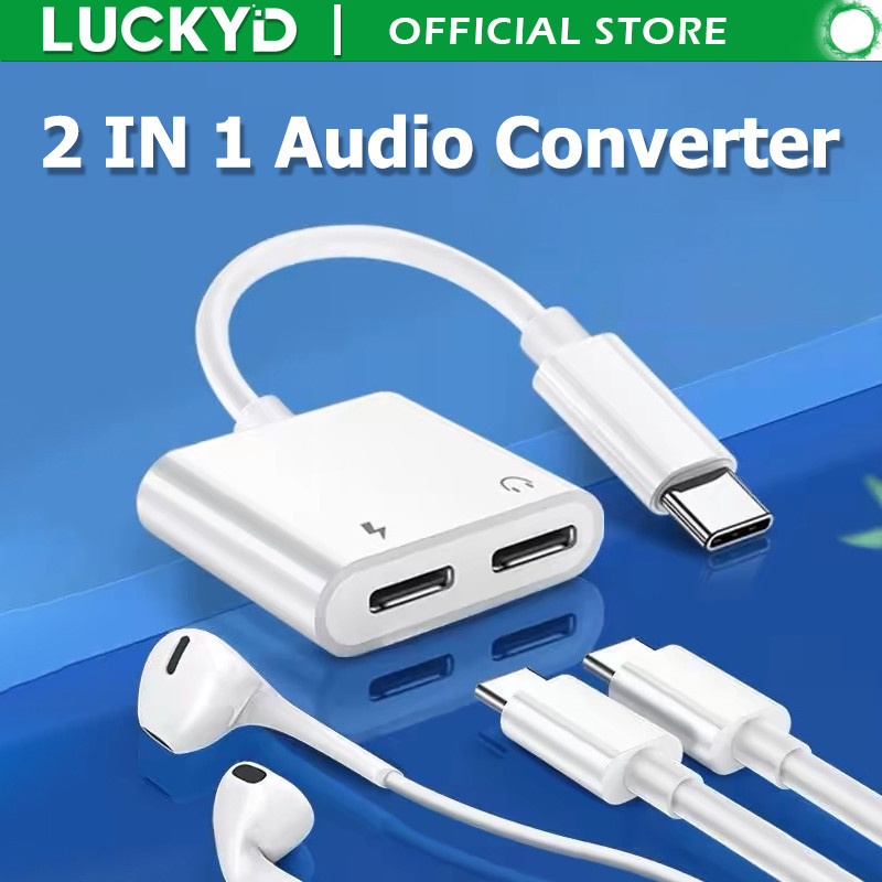 Luckyd Type C ถึง dual USB C ชาร์จเร็วและอะแดปเตอร์หูฟังพอร์ตเสียงเหมาะ ...