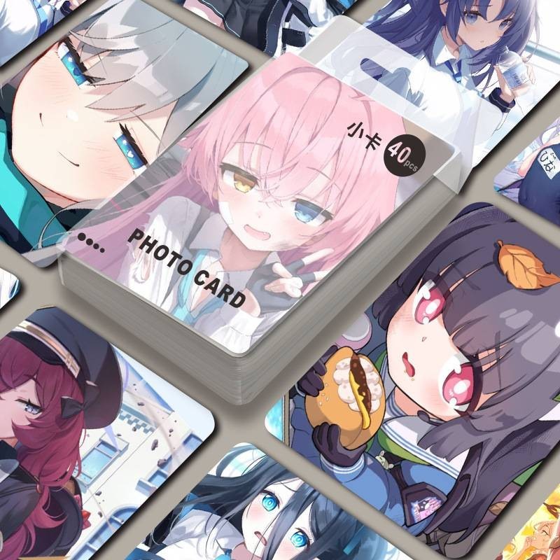 SQ3 40 ชิ้น/เซ็ต Blue Archive เลเซอร์คอลเลกชันเกมอุปกรณ์ต่อพ่วงของขวัญนักเรียน lomo การ์ดของขวัญ ...