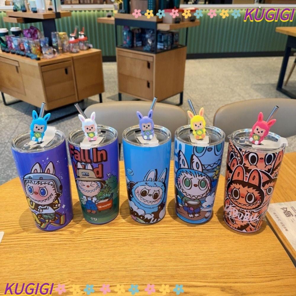 Kugigi Labubu Cup, แก้วฉนวนลายการ์ตูนน่ารัก, ถ้วยน้ําแข็งแบบพกพา 600ML ...