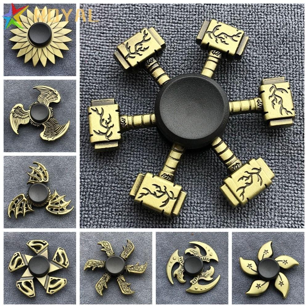 Royal Finger Spinner, ทองเหลืองสีโลหะ Fidget Spinner, Hand Spinner ADHD ...