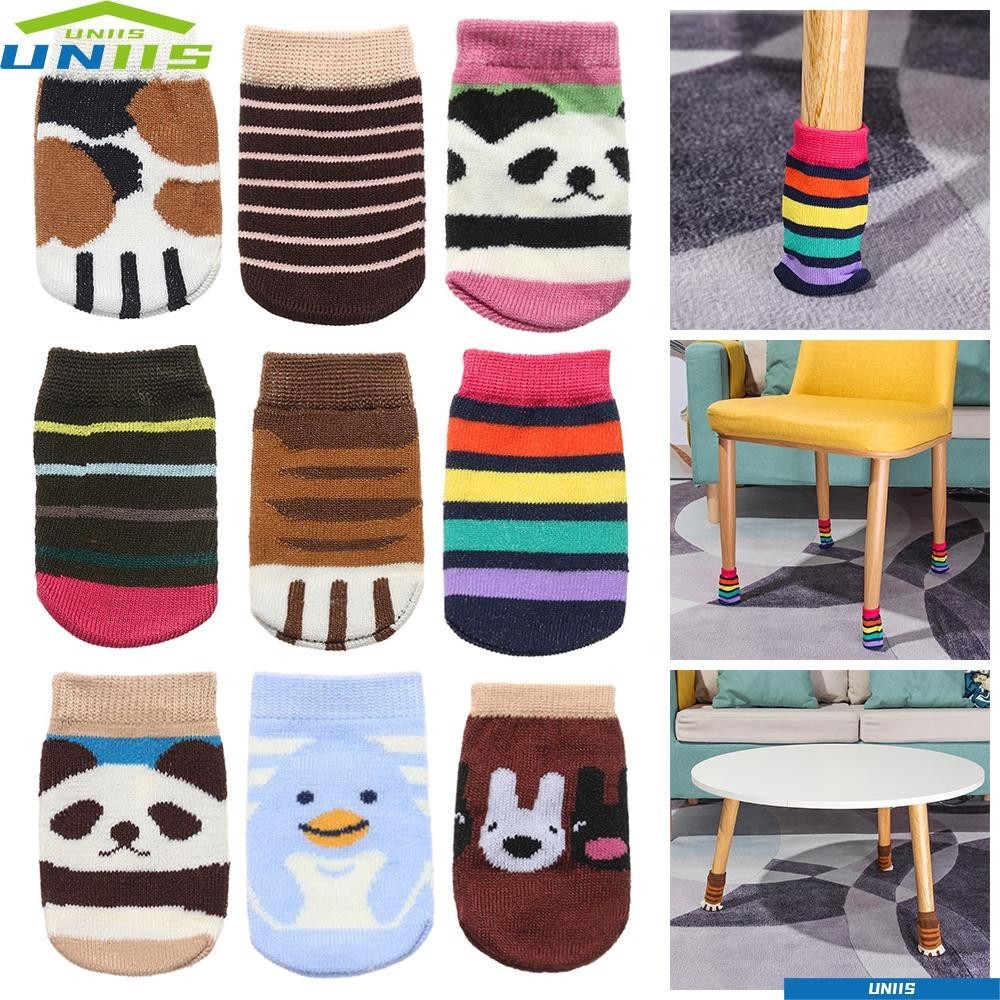 Uniis 4 ชิ้นถุงเท้าเท้าตาราง 9*5 ซม. กันลื่นการ์ตูนชั้น Protectors | Shopee Thailand