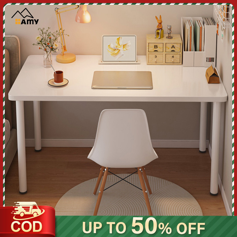 AMY Computer Desk White Study Table Simple Modern Office Writing Desk ...