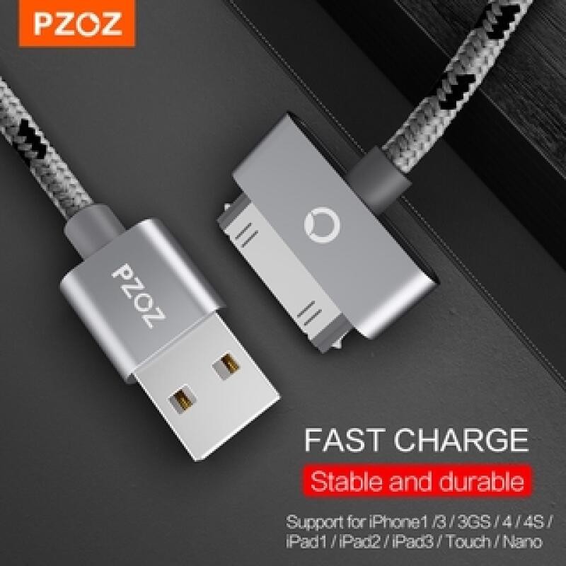 Pzoz สาย USB Charge Fast 1MCharging สําหรับ iphone 4 s 4s 3GS 3G iPad 1 ...