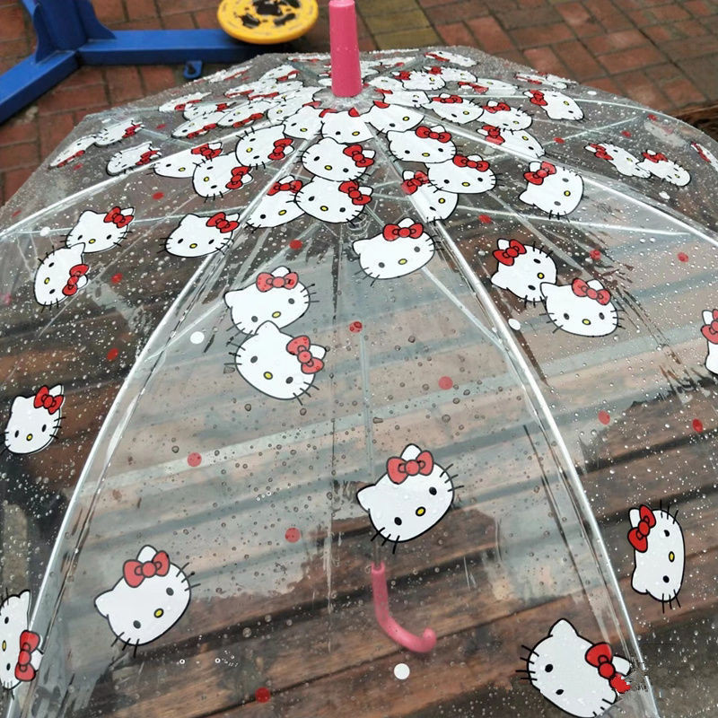 Hello Kitty ร่มโปร่งใสด้ามยาว Tik Tok Hello Kitty ร่มโปร่งใสสาวมูลค่า ...